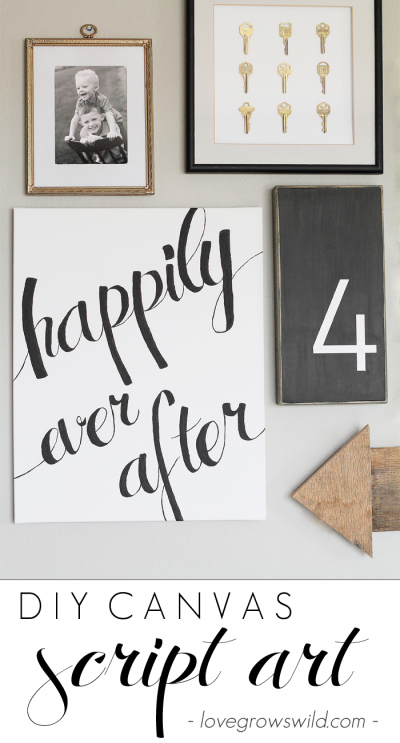 DIY Canvas Script Art - Love Grows Wild