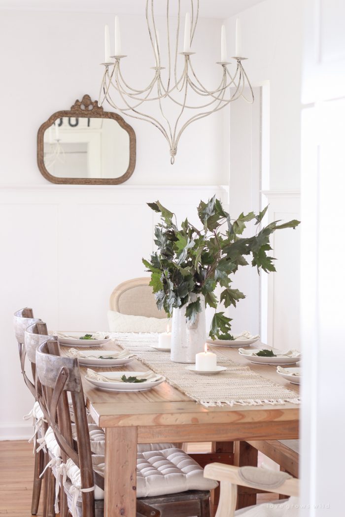 Simple Falling Leaves Tablescape - Love Grows Wild