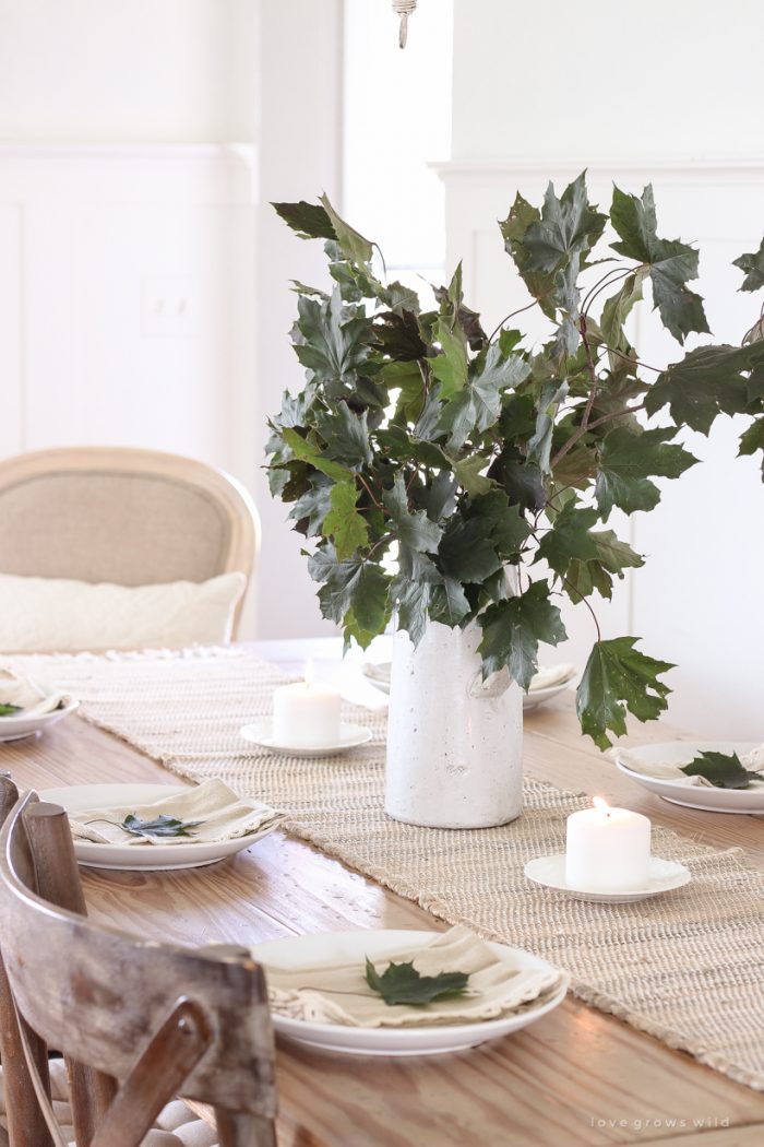 Simple Falling Leaves Tablescape - Love Grows Wild