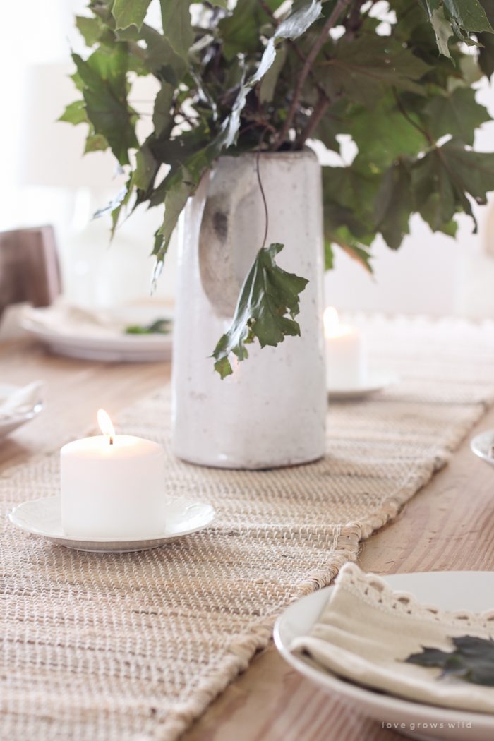 Simple Falling Leaves Tablescape - Love Grows Wild