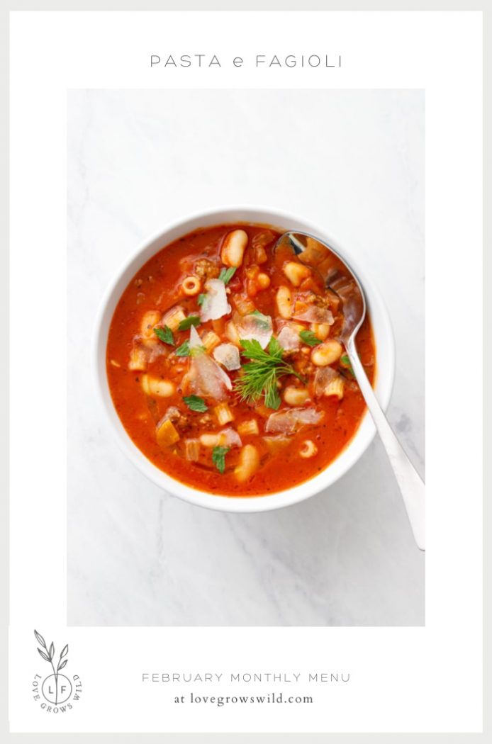 February Monthly Menu - Love Grows Wild