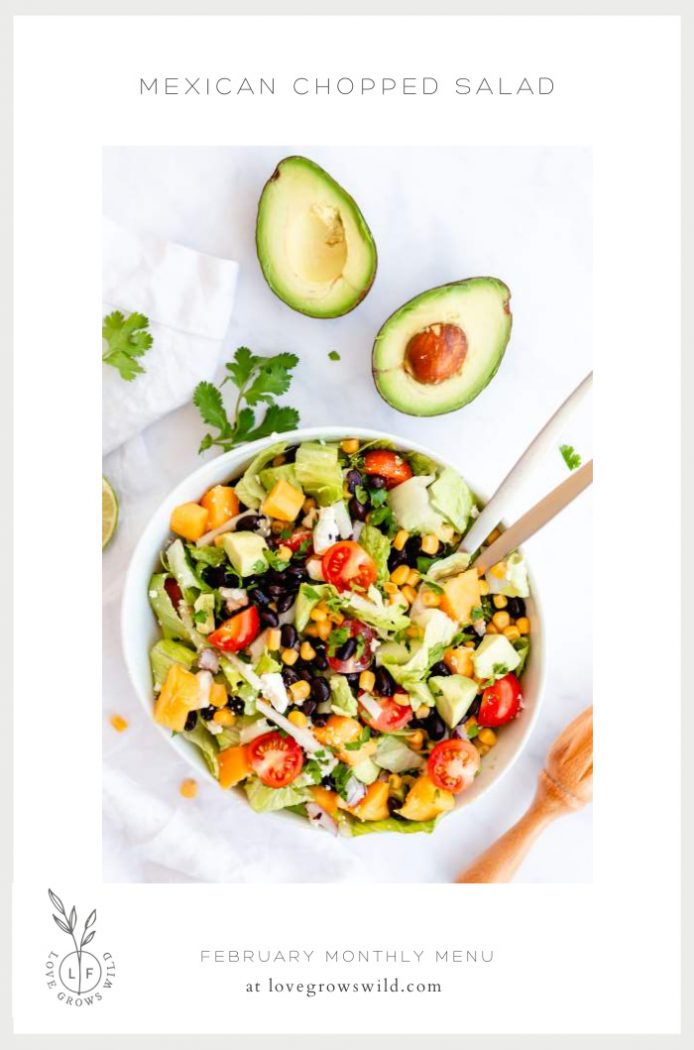 February Monthly Menu - Love Grows Wild