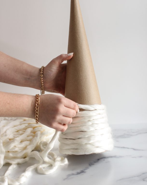 Yarn Wrapped Christmas Trees - Love Grows Wild