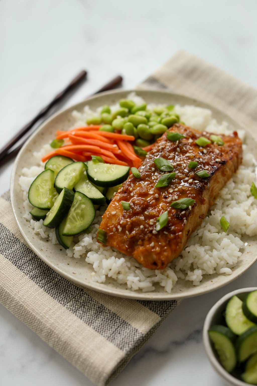 Asian Salmon Rice Bowl – in Under 30 Minutes - Love Grows Wild